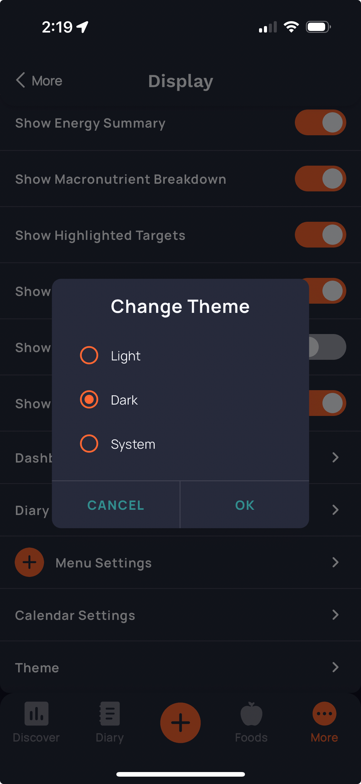 How To Enable Dark Mode In Cronometer