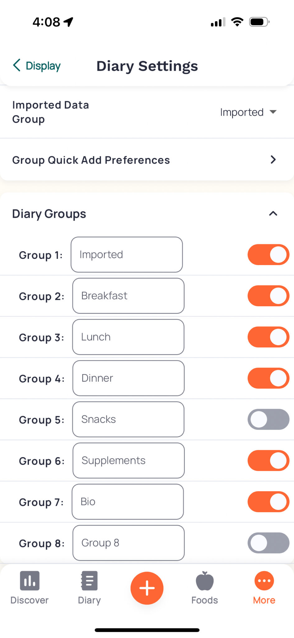 How To Use Diary Groups Cronometer Blog